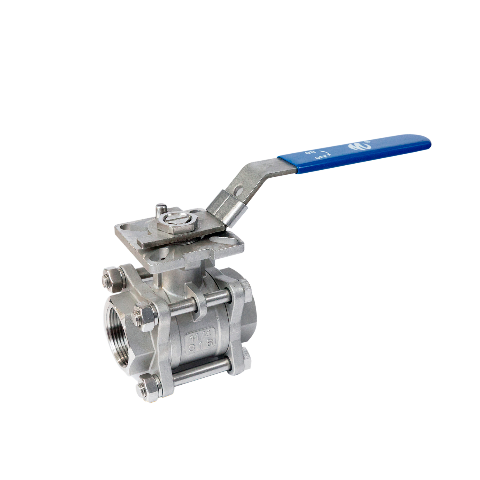 MONVA, Válvula de bola inoxidable 316 roscada con mounting – Valveco SAS